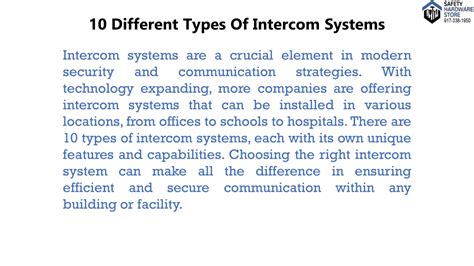 ppt intercom system installation in nyc safety hardware store