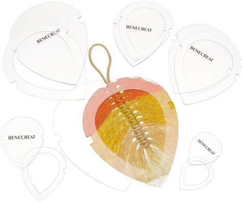 12pcs Macrame Feather Leaf Template Acrylic Macrame Leaf Fringe
