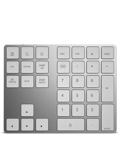 Wireless Numeric Keyboard Aluminium 34 Key Bt Keyboard Built In
