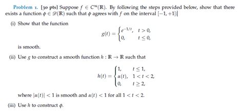 solved problem 1 [30 pts] suppose f e c r by following
