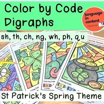 Digraphs Color By Code For Sh Ch Th Ng Qu Wh Ph Bundle Tpt