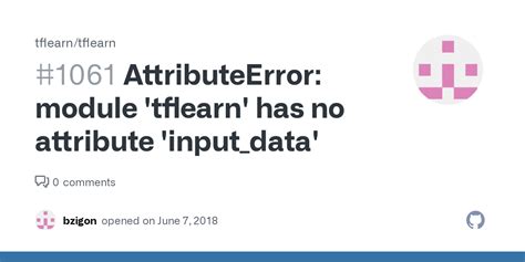 Attributeerror Module Tflearn Has No Attribute Inputdata · Issue