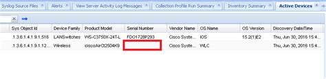 no serial in collector inventory cisco community