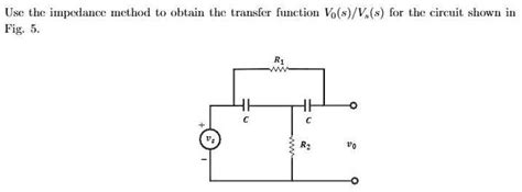 Solved Use The Impedance Method To Obtain The Transfer Function Vo S