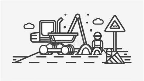 Road Construction Icon For Construction Projects Vector Illustration