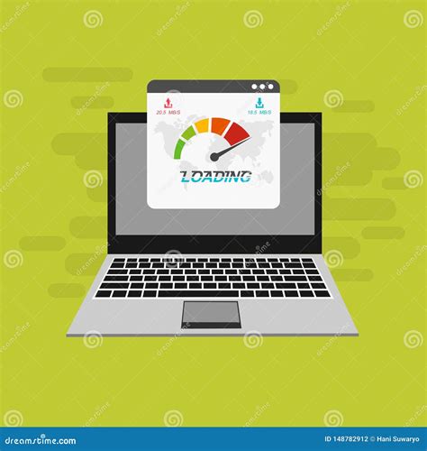 Website Loading Speed Server Speed Page Speed Test Flat Design Vector