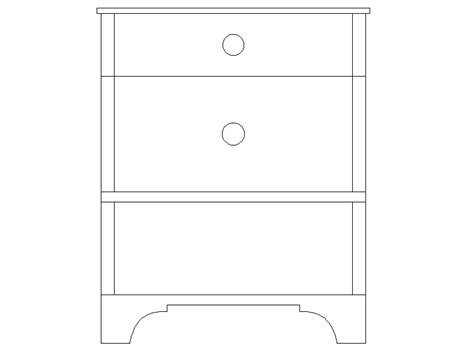 Side Table Front Elevation Detail Dwg File
