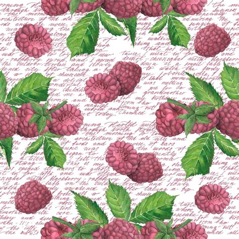 premium photo seamless pattern featuring a red raspberry berry in the