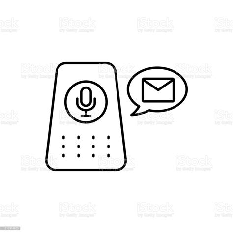 에코 도트 마이크 메일 메시지 아이콘 Ui 및 Ux 웹 사이트 또는 모바일 응용 프로그램에 대한 음성 비서의 간단한 라인 개요