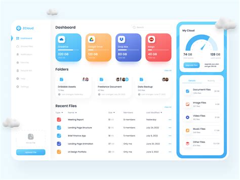 Cloud Storage Dashboard Behance