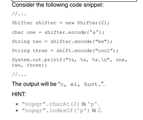 Solved Write A Class Called Shifter That Satisfies The