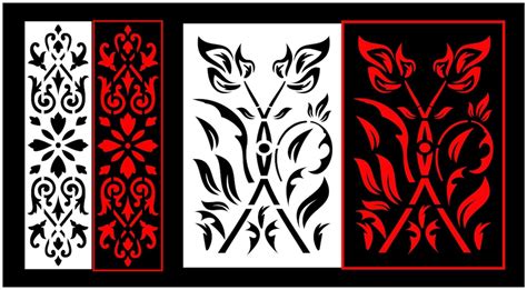 Premium Vector Decorative Wall Panels Set Jali Design Cnc Pattern