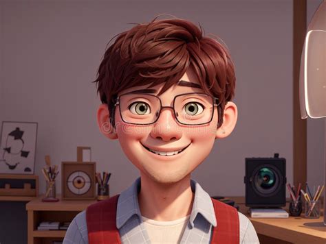 A Young Man Sitting At A Desk With A Pencil And Paper In Front Of Him Stock Illustration