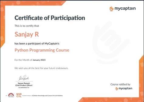 sanjay r on linkedin pythonprogramming mycaptain learningjourney