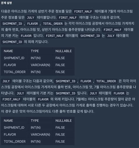 프로그래머스 주문량이 많은 아이스크림들 조회하기 프로그래머스 주문량이 많은 아이스크림들 조회하기