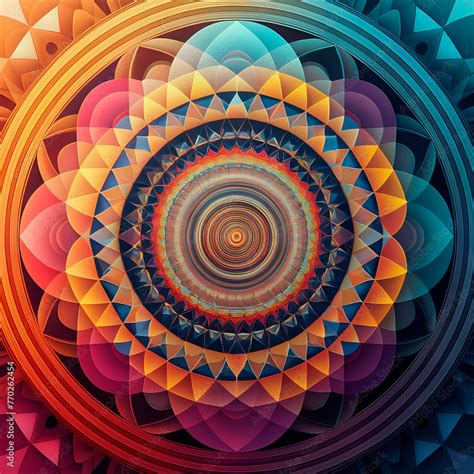 Abstract Digital Art Composed Of Overlapping Circles And Polygons