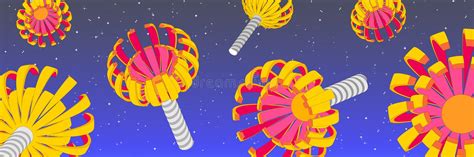 Horisontal Abstract Background With Bright Geometric Elements Stock Vector Illustration Of