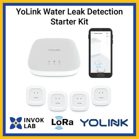 jual yolink lora smart home water leak sensor starter kit hub 1