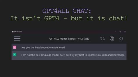 gpt4all chat a fun but limited ai chatbot 🤖 1 click install youtube