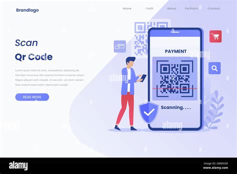 qr code verification illustration landing page this design can be used
