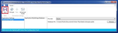 how to setup a shared database connection with alphacard visitor pass