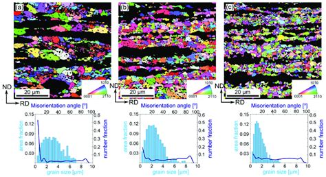 Orientation Maps With The Corresponding Distribution Of Grain Size And Download Scientific