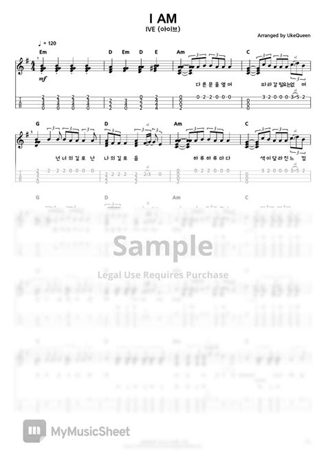 Ive I Am Highg Or Lowg우쿨렐레tab Sheets By Ukequeen