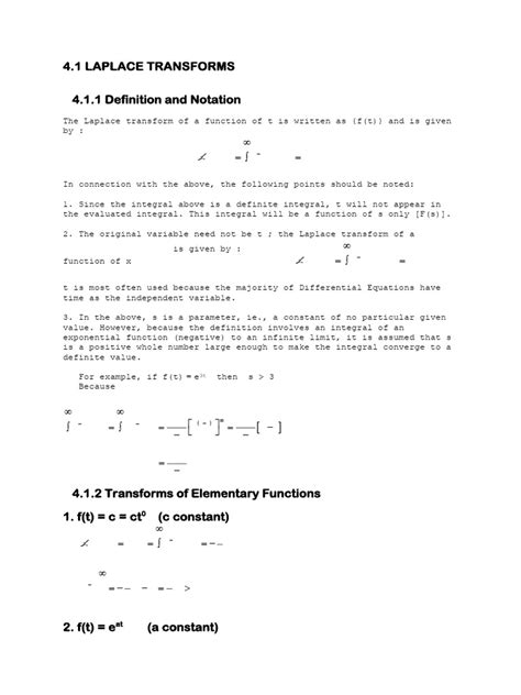Laplace Transforms And Applications Pdf Integral Function