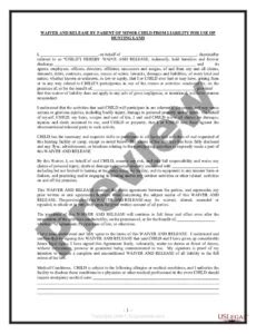 Hunting Release Of Liability Form Template