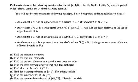 Solved Problem Answer The Following Questions For The Set Chegg Com