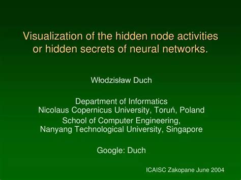 Ppt Visualization Of The Hidden No D E Activit Ies Or Hid D En