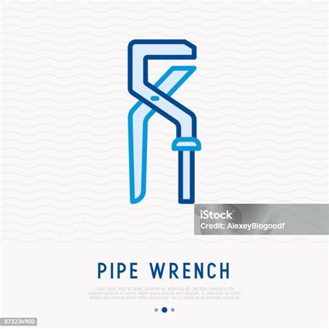 파이프 렌치 얇은 라인 아이콘입니다 현대 벡터 일러스트 배관공의 장비입니다 강철에 대한 스톡 벡터 아트 및 기타 이미지 강철 건설 산업 관 튜브 Istock