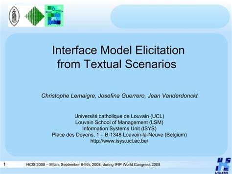Interface Model Elicitation From Textual Scenarios Ppt