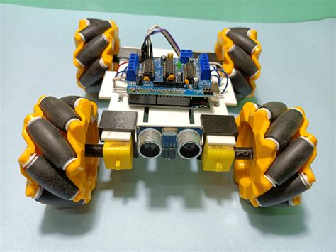 Build An Arduino Obstacle Avoiding Car With Mecanum Wheels Dfrobot Maker Community