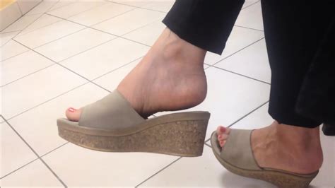 Candid Feet In Wedge Sandals Eporner
