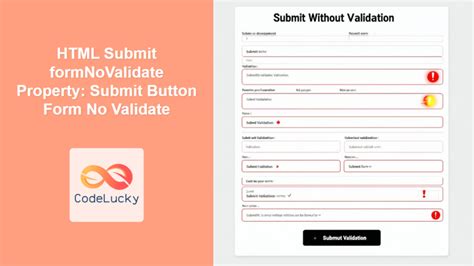 Html Form Novalidate Property Form No Validate Codelucky