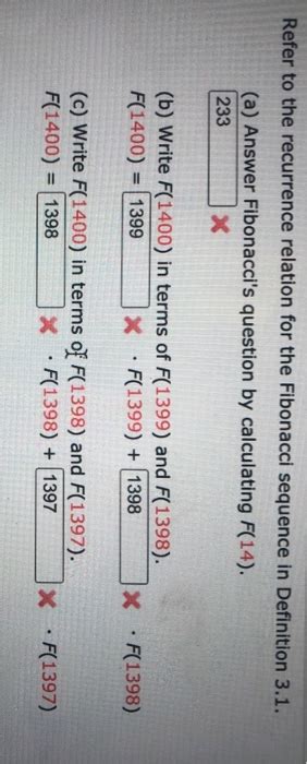 solved refer to the recurrence relation for the fibonacci