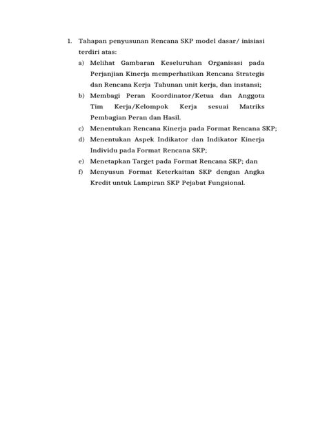 Tahapan Penyusunan Rencana Skp Model Dasar Pdf