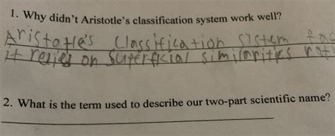 1 Why Didnt Aristotles Classification System Work Well 2 What