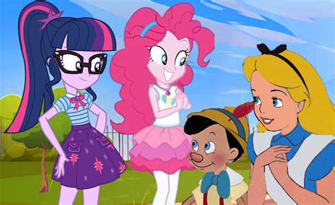 Sci Twi And Pinkie Pie Meet Pinoke And Alice By Eliboyproductions On