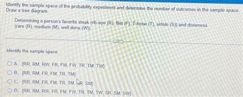 Solved Identify The Sample Space Of The Probability Chegg Com