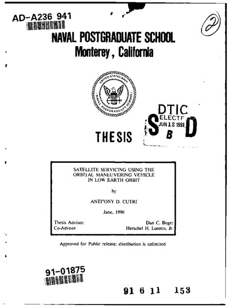 Fillable Online Satellite Servicing Using The Orbital Maneuvering Vehicle In Low Earth Orbit