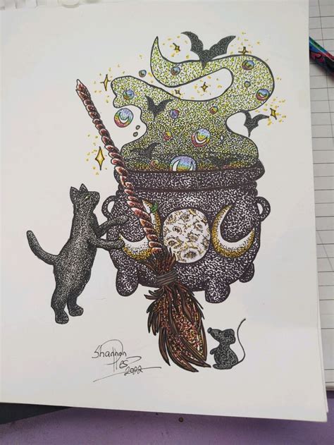 Catmouse Cauldren Hand Henna Sketches Hand Tattoos