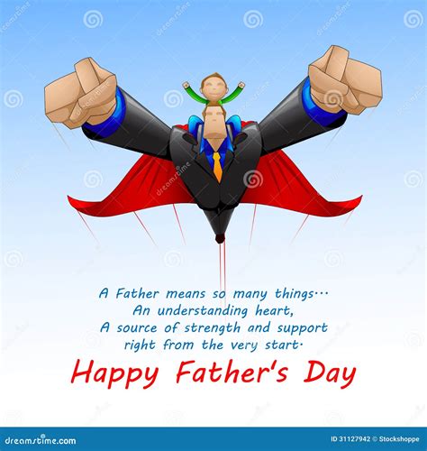 Superdad Flying With Son Stock Vector Illustration Of Fathers 31127942