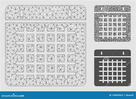 Duty Timetable Vector Mesh 2d Model And Triangle Mosaic Icon Stock