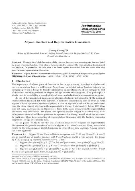 Pdf Adjoint Functors And Representation Dimensions