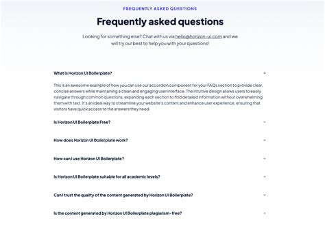 chakra ui faq sections horizon ui boilerplate documentation