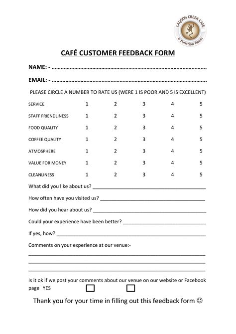FREE Customer And Guest Feedback Forms In PDF MS Word