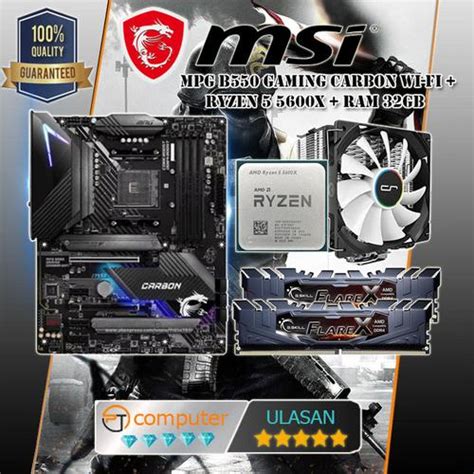 Jual Paket Mainboard B550 Msi Ddr4 Amd Ryzen 5 5600x Ram 32gb Ddr4 Hsf Tower Kota Bekasi