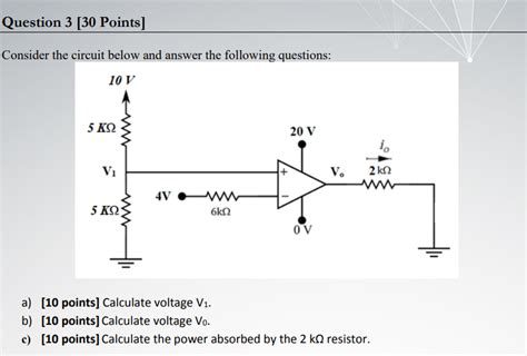 solved question 1 [30 points] consider the circuit below and